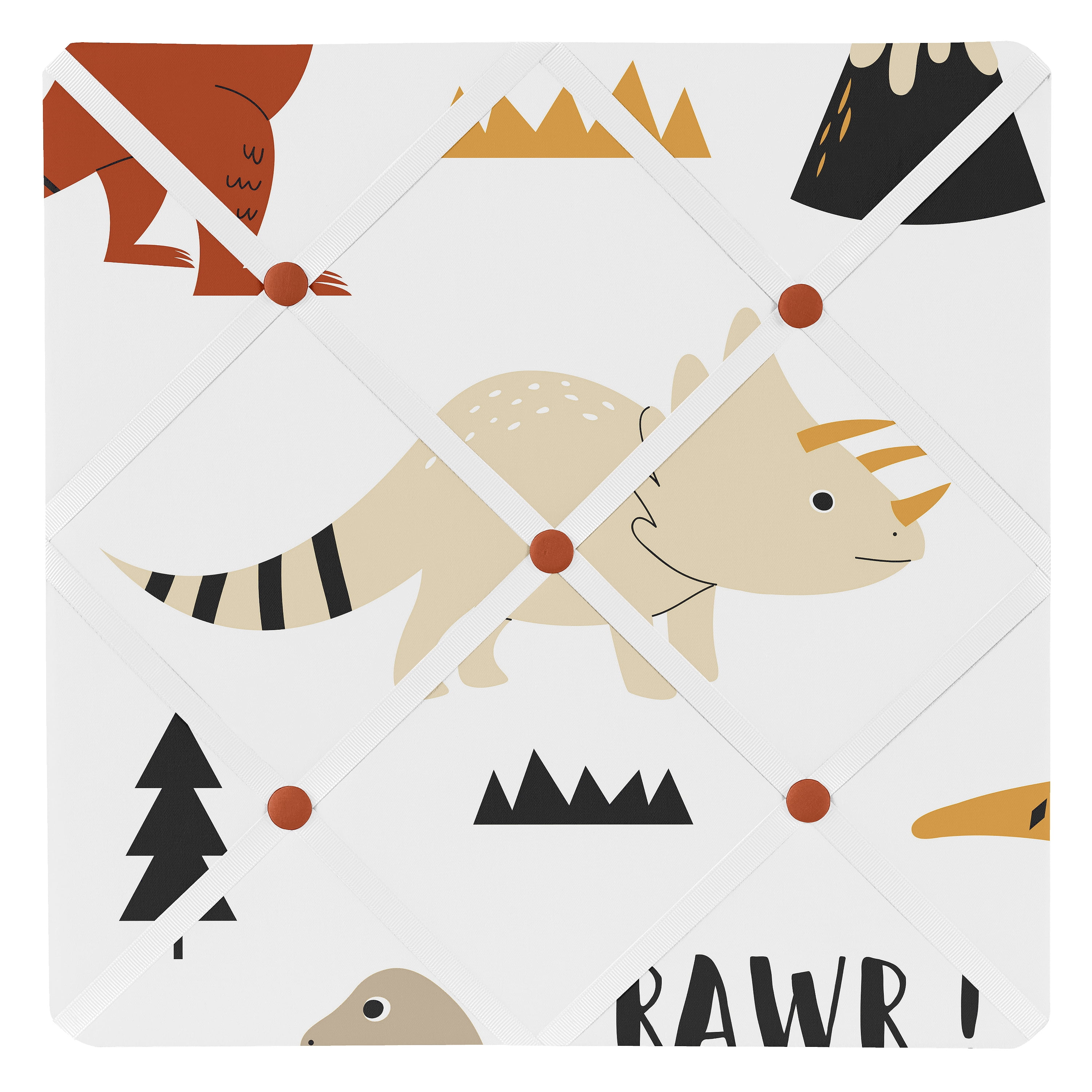 Mod Dinosaur Black and Orange Wall Mounted Photo Memo Board by Sweet ...