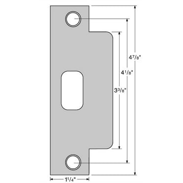 Round Corner Extended Lip Strike Plate, 2 1/4" x 2", (2 1/2" Overall ...