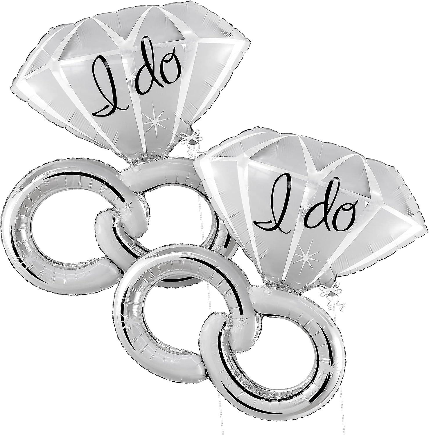 Heytea, Anillo de diamantes I Do Balloons Silver - Gigante 40 pulgadas ...