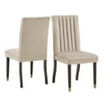 Weston Home Avesbury Velvet Channel Back Dining Chairs, Set of 2, Taupe ...