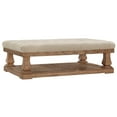 Weston Home Galvin Coffee Table - Rustic Wood Linen - Walmart.com