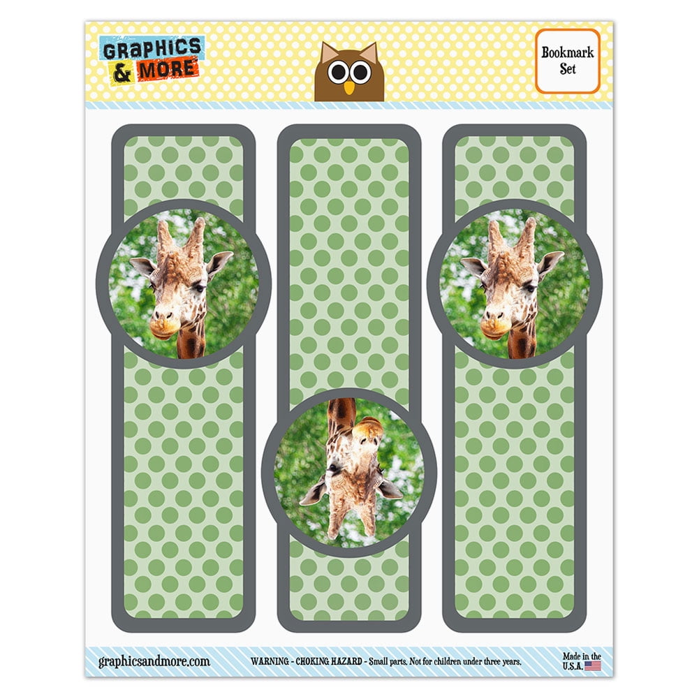 Giraffe African Zoo Animal Glossy Laminated Bookmarks - Set of 3 ...