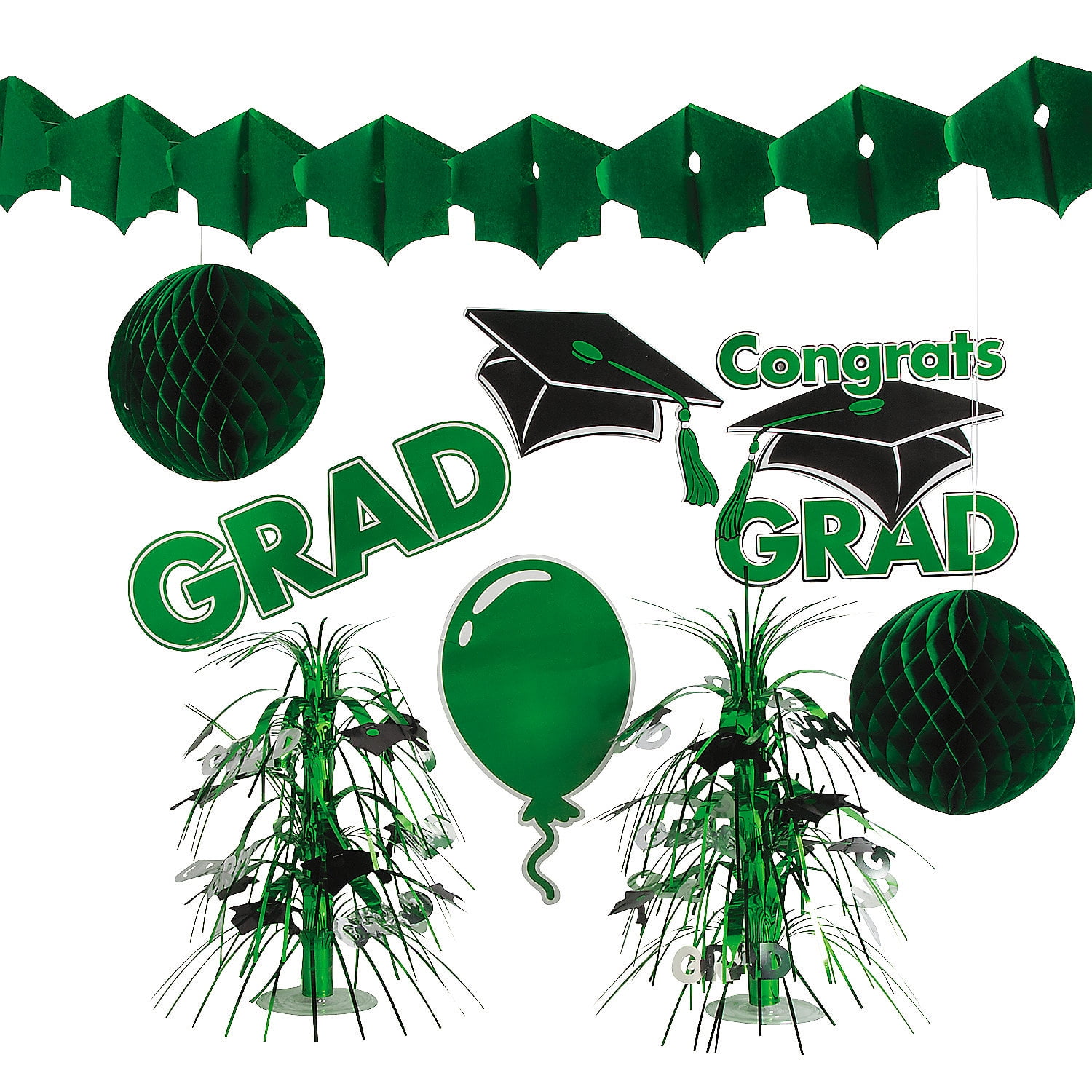 Green Graduation Decorating Kit - Party Decor - 9 Pieces - Walmart.com
