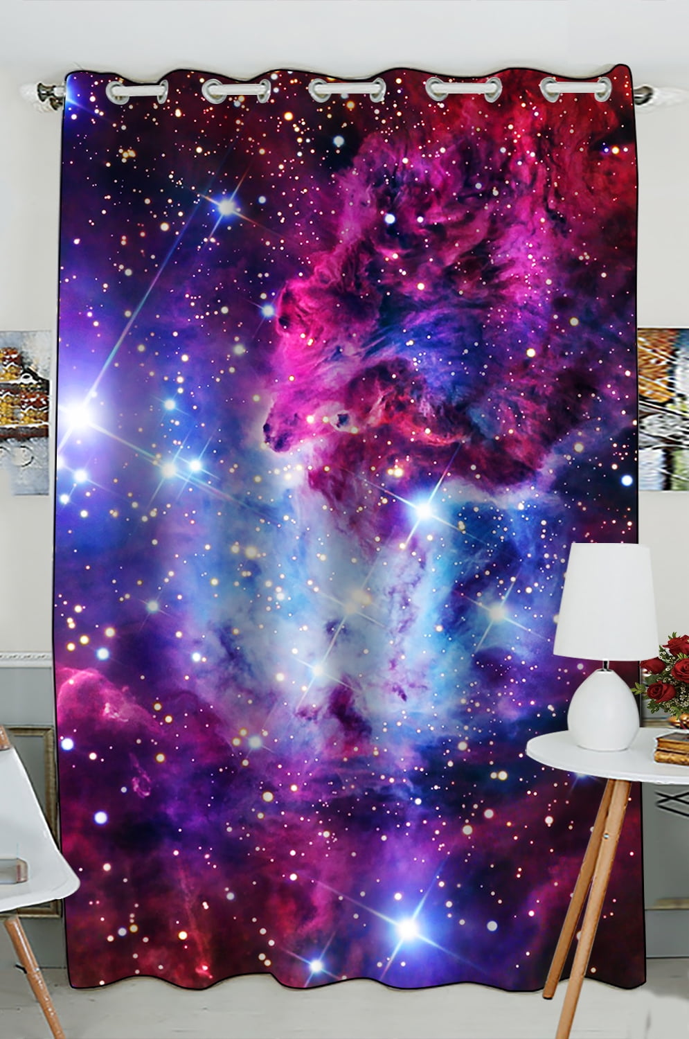 GCKG Galaxy Window Curtain,Galaxy Space,Universe Stars Grommet Blackout ...