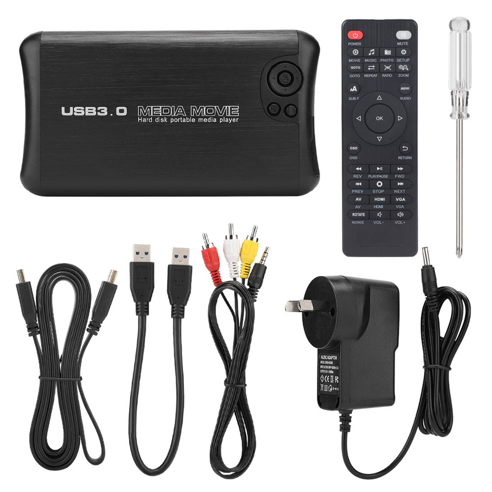 Reproductor multimedia USB3.0 Full HD 1080P Reproductor de audio y ...