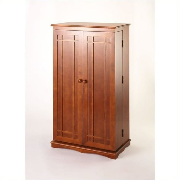 Pemberly Row 40" CD DVD Wall Media Storage Cabinet in Walnut - Walmart.com