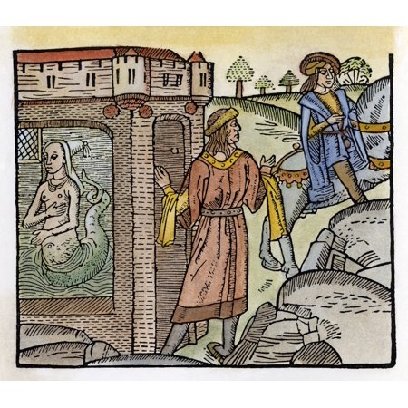 Mermaid, 1491. /Nthe Beautiful Mermaid, Melusine, Discovered By Her ...