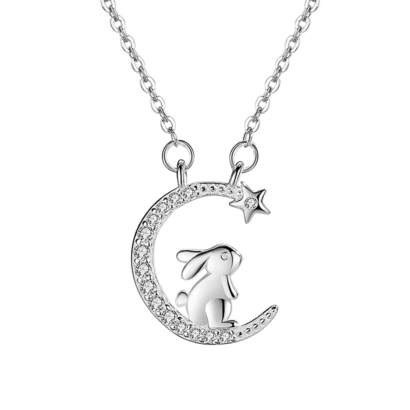 Click here for Yangzheee Personality Fashion Moon Cute Rabbit Nec... prices