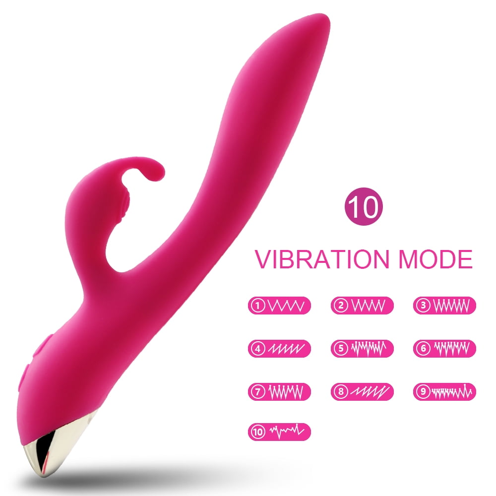 10 Vibration Modes Massager Double Stimulus Adult Toy Rechargeable G