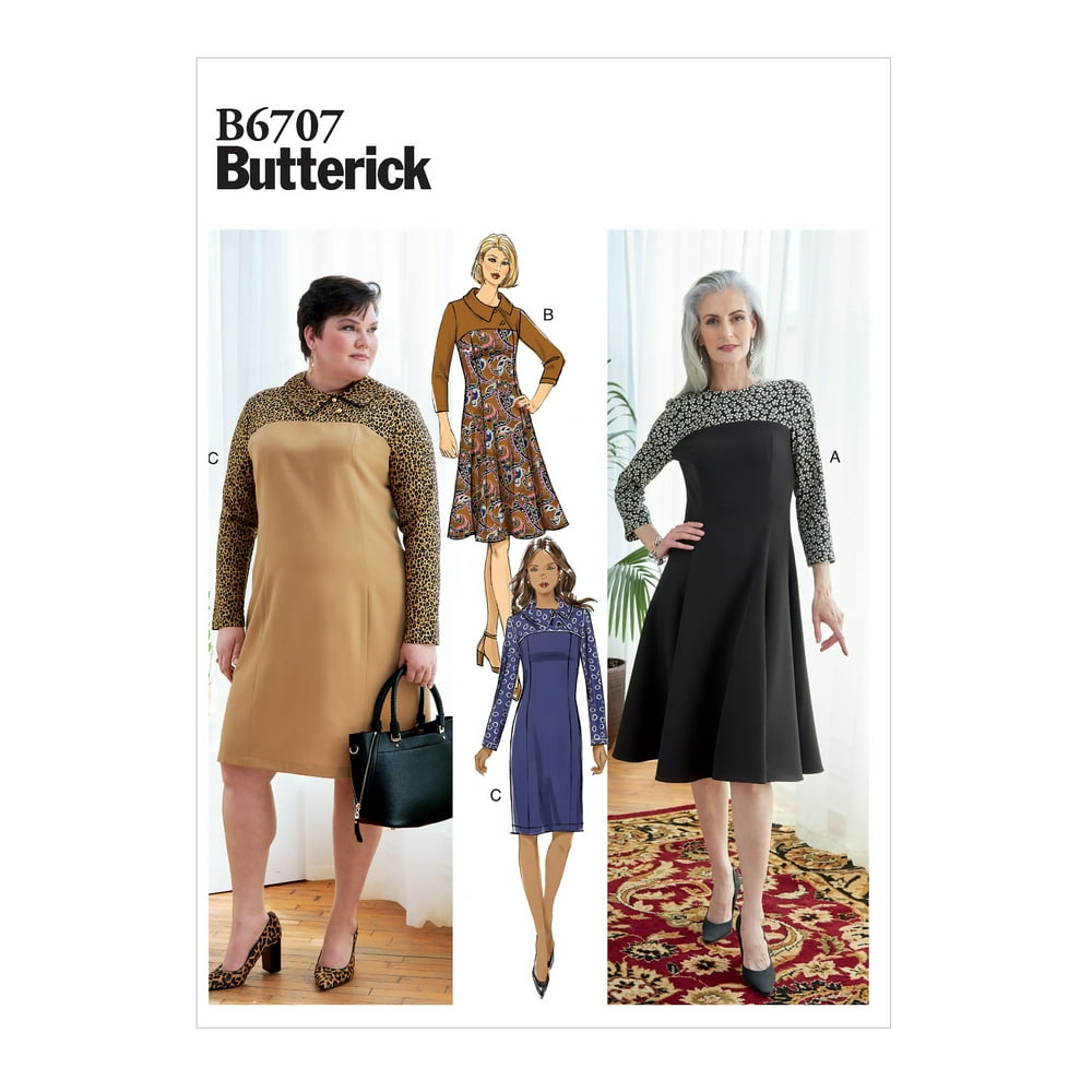 Butterick Pattern: Misses'/Women's Dress Sizes 8-10-12-14-16 - Walmart ...