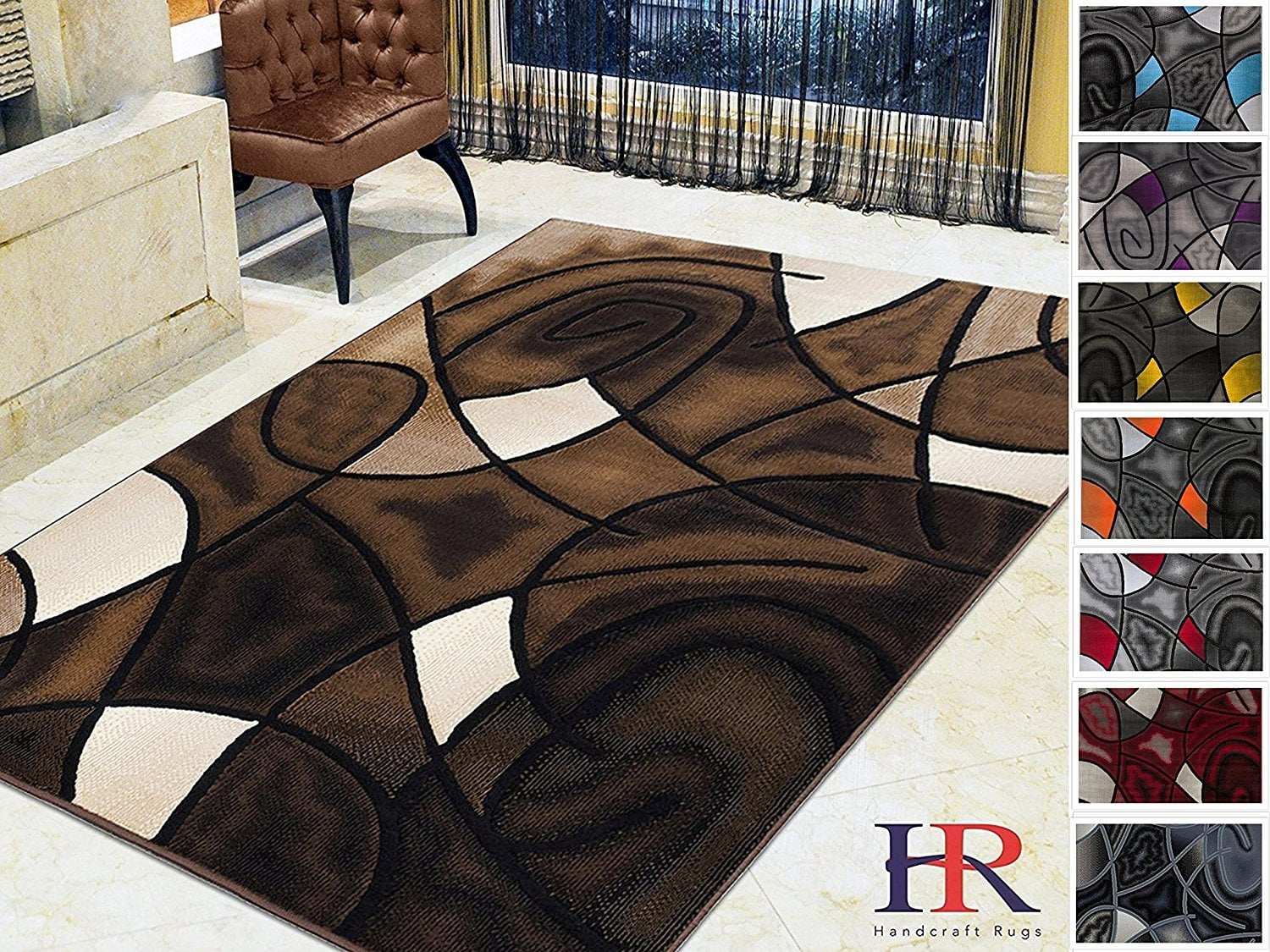 Handcraft Rugs - Chocolate Brown/Beige/Mocha/Black/Abstract Area Rug ...
