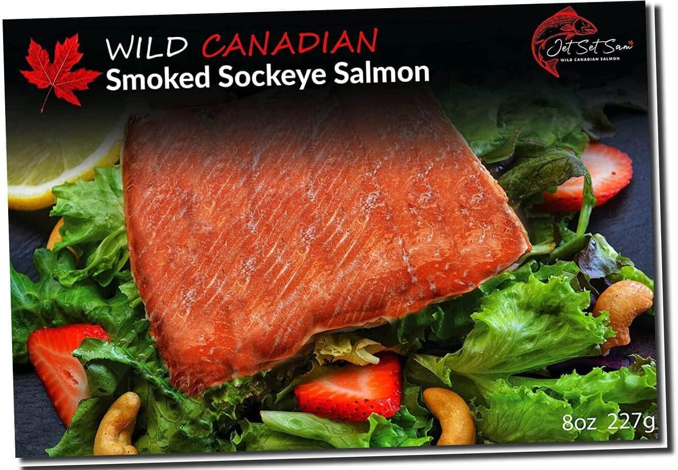 Wild Caught Canadian Pacific Smoked Sockeye Salmon Filet Gift All ...