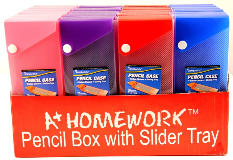 Pencil Box - Slider with Button Closure Case Pack 24 - Walmart.com ...