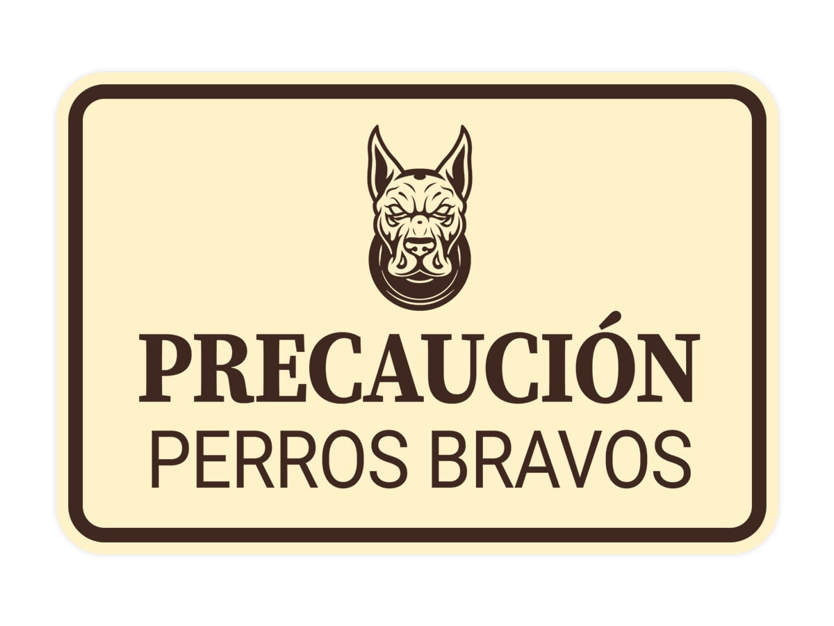 Signs ByLITA Classic Framed Precaución Perros Bravos Graphic Security ...