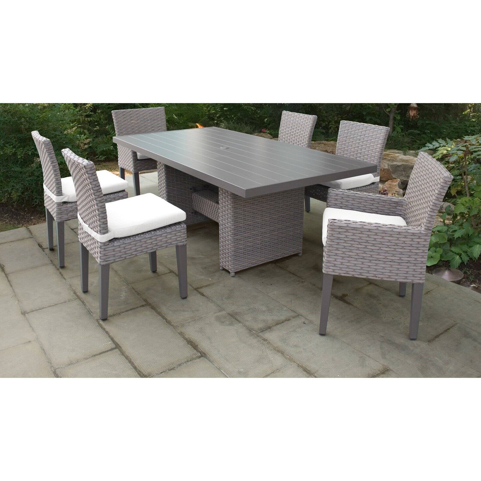 TK Classics Florence Wicker 7 Piece Patio Dining Set - Walmart.com