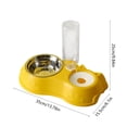 Yellow 2 In 1 Stainless Steel Dog Cat Bowl Yellow With Automatic Water ...