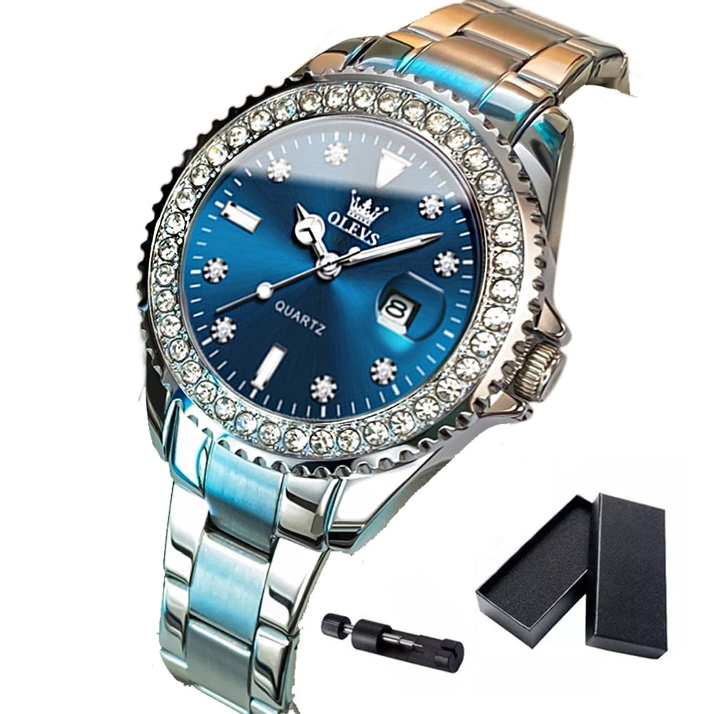 Click here for Olevs Quartz Ladies Blue Watch Luxury Elegant Diam... prices