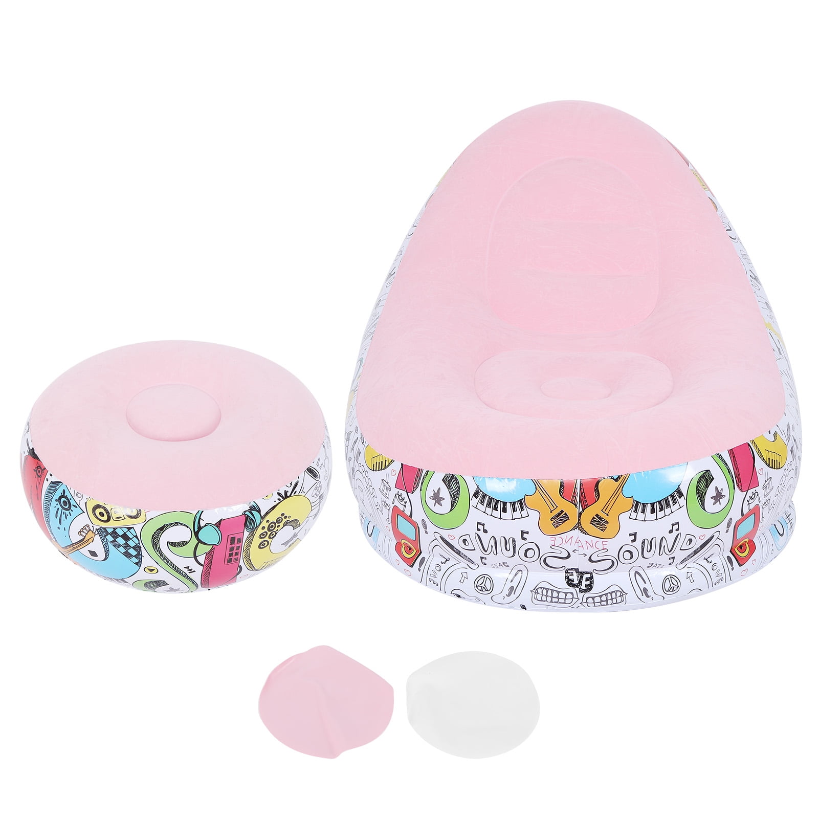 Sofá Inflable Portátil Cómoda Silla Longue con Reposapiés para Sala De ...