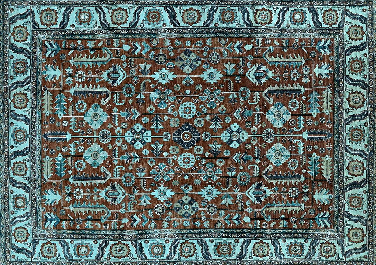 Ahgly Company Indoor Rectangle Oriental Light Blue Industrial Area Rugs ...