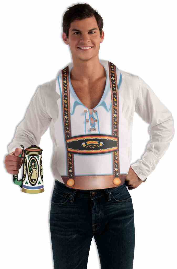 Oktoberfest Vest Bib Chest Piece Lederhosen Men's Costume Accessory ...