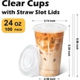 24 oz 100 Pack Clear Plastic Cups with and Straws, Disposable Iced ...