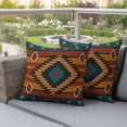 Aztec Tribe Outdoor Throw Pillow Covers Set of 2, Rhombus Geometric ...