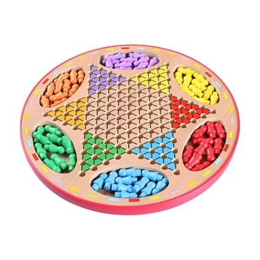 Wooden Chinese Checkers Board Game Set with Drawers and Marbles Kt00216 ...