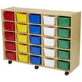 Childcraft Mobile Cubby Unit With Locking Casters, 47-3/4 x 14-1/4 x 36 ...