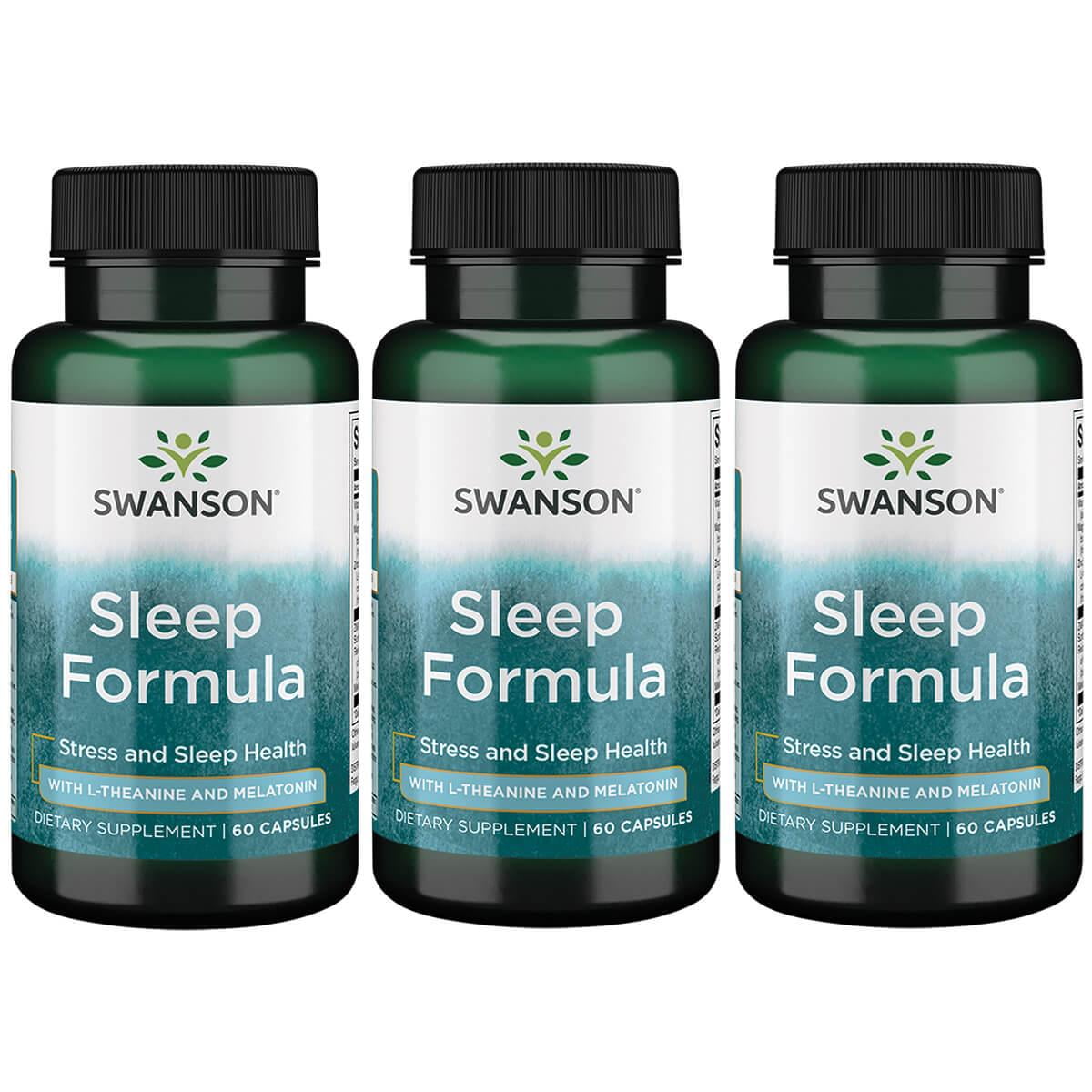 Swanson Sleep Formula with L-Theanine and Melatonin 60 Caps 3 Pack ...