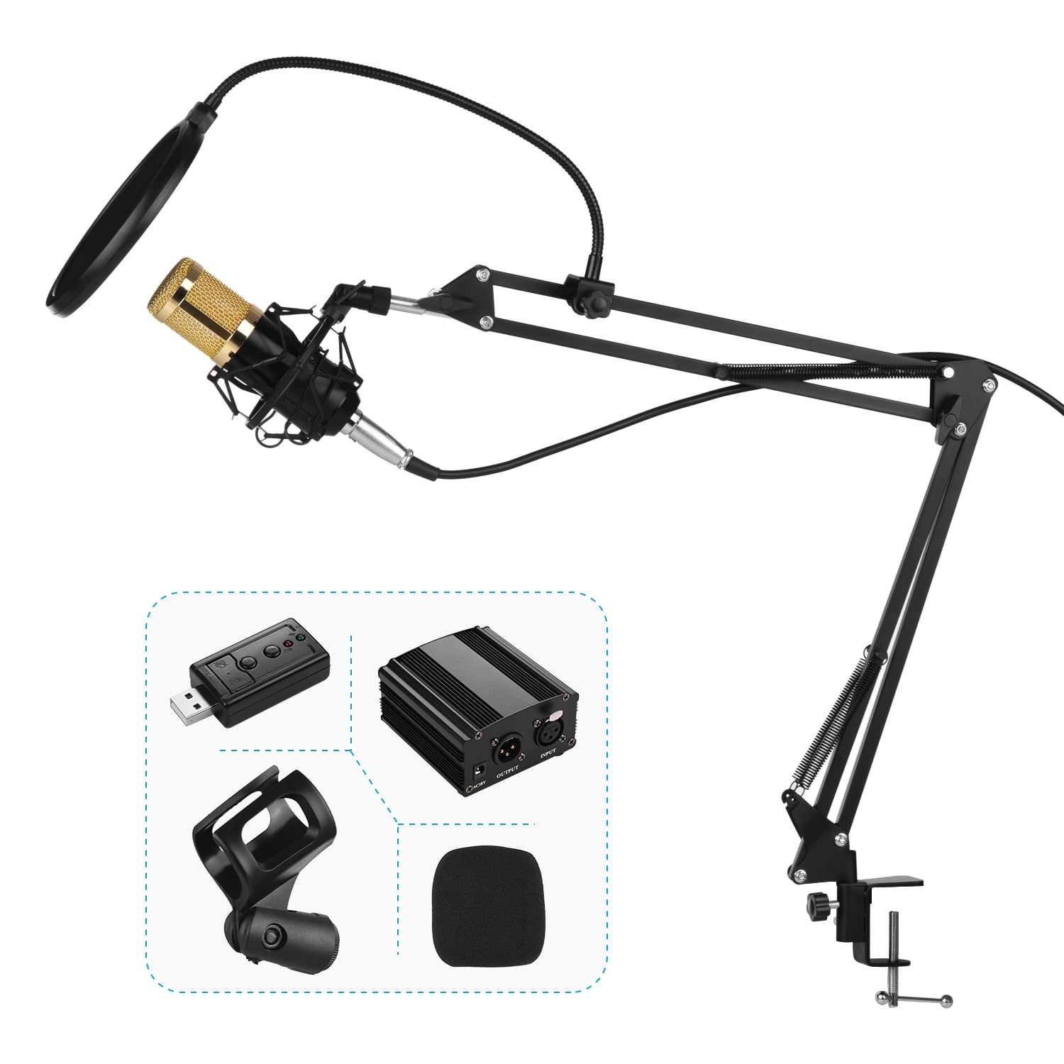 Professional Condenser Microphone Kit with Shock Proof Holder ...