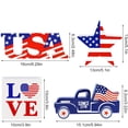 4 Piece Patriotic Wooden Table Decor Set, USA Letters Star Love Sign ...