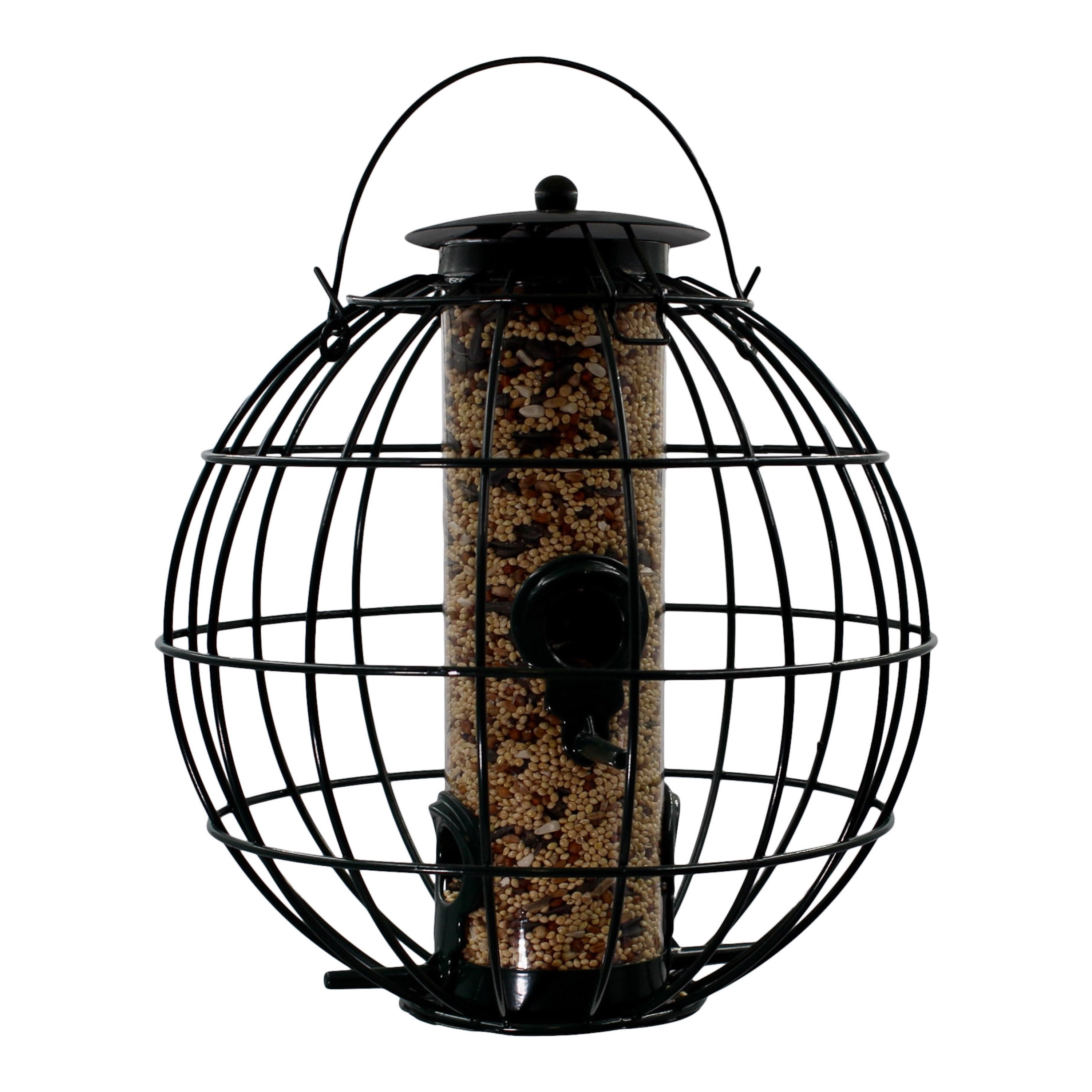 Backyard Essentials Bird Feeder Orb Caged Green Finch Feeder, 2 Cup ...