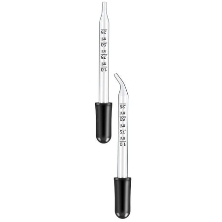 Pipette - (Set of 2) Curved and Straight Tip Calibrated Glass Medical ...