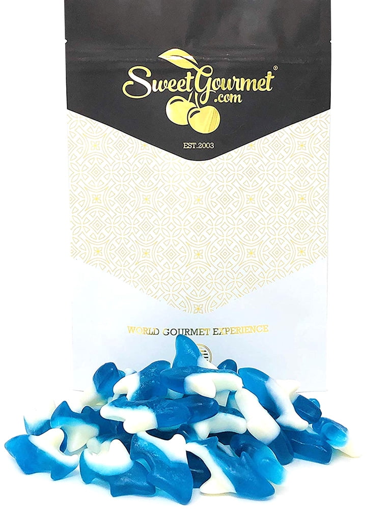 SweetGourmet Multi Flavored Blue Gummi Sharks with White Belly | Bulk ...