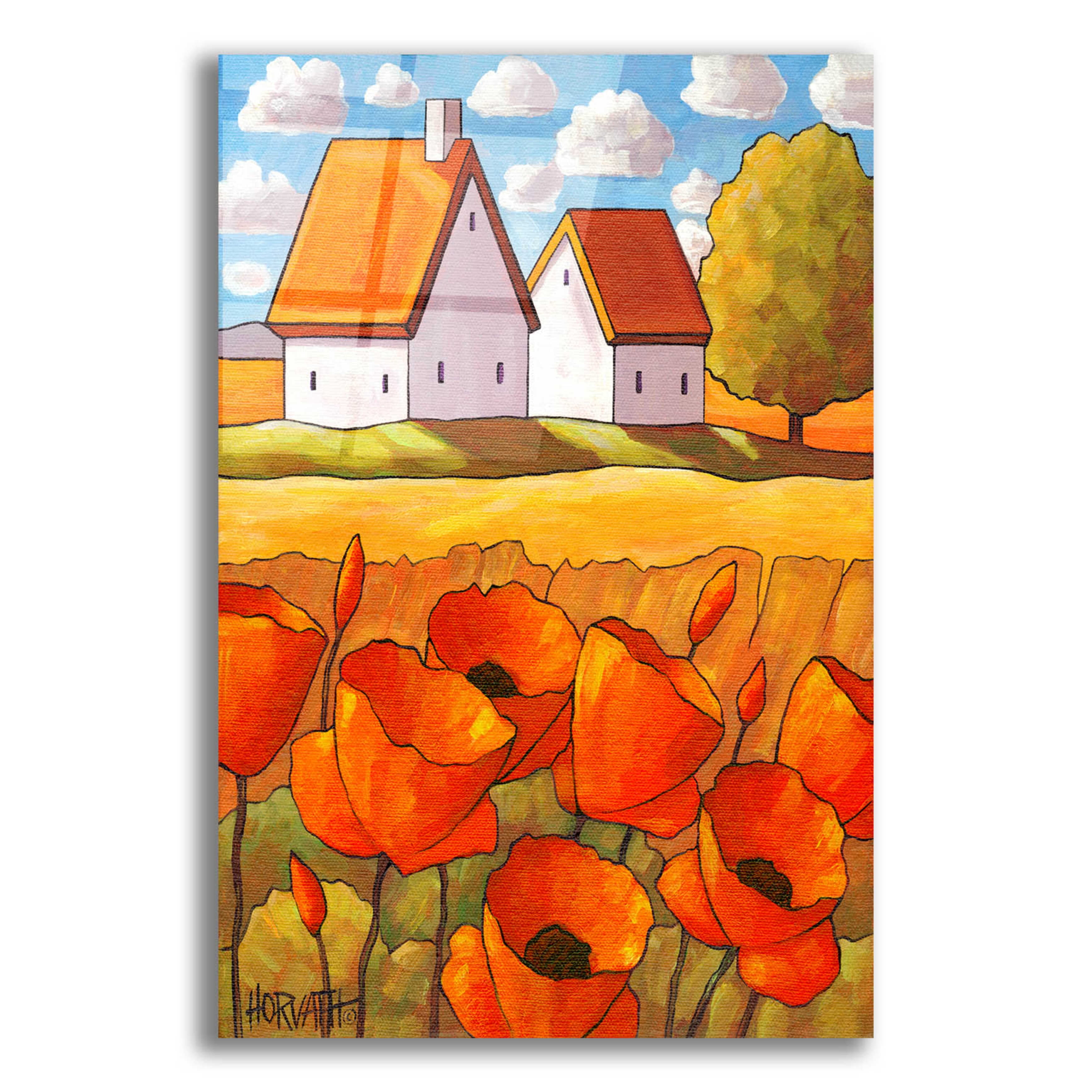 Epic Art 'Red Flower Fields Landscape' by Cathy Horvath-Buchanan ...
