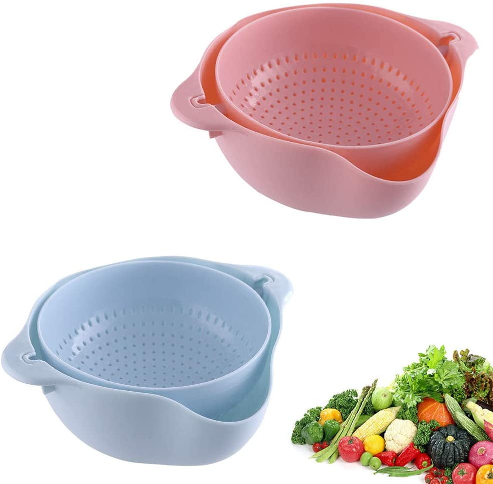 2 In 1 Kitchen Colander, 2 Pieces Multi-Function Kitchen Colander, 2 In ...