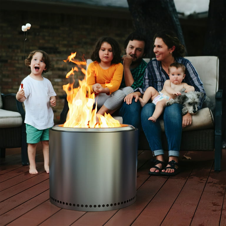 DEVOKO Stainless Steel Smokeless Fire Pit, Outdoor Chiminea, 44% OFF