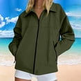 BiZtdJrK Womens Waterproof Rain Jackets Lapel Long Sleeve Zip Up ...