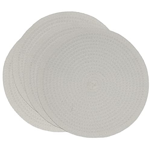 Fennco Styles Modern Everyday Textured Placemats 15 Inches Round, Set ...