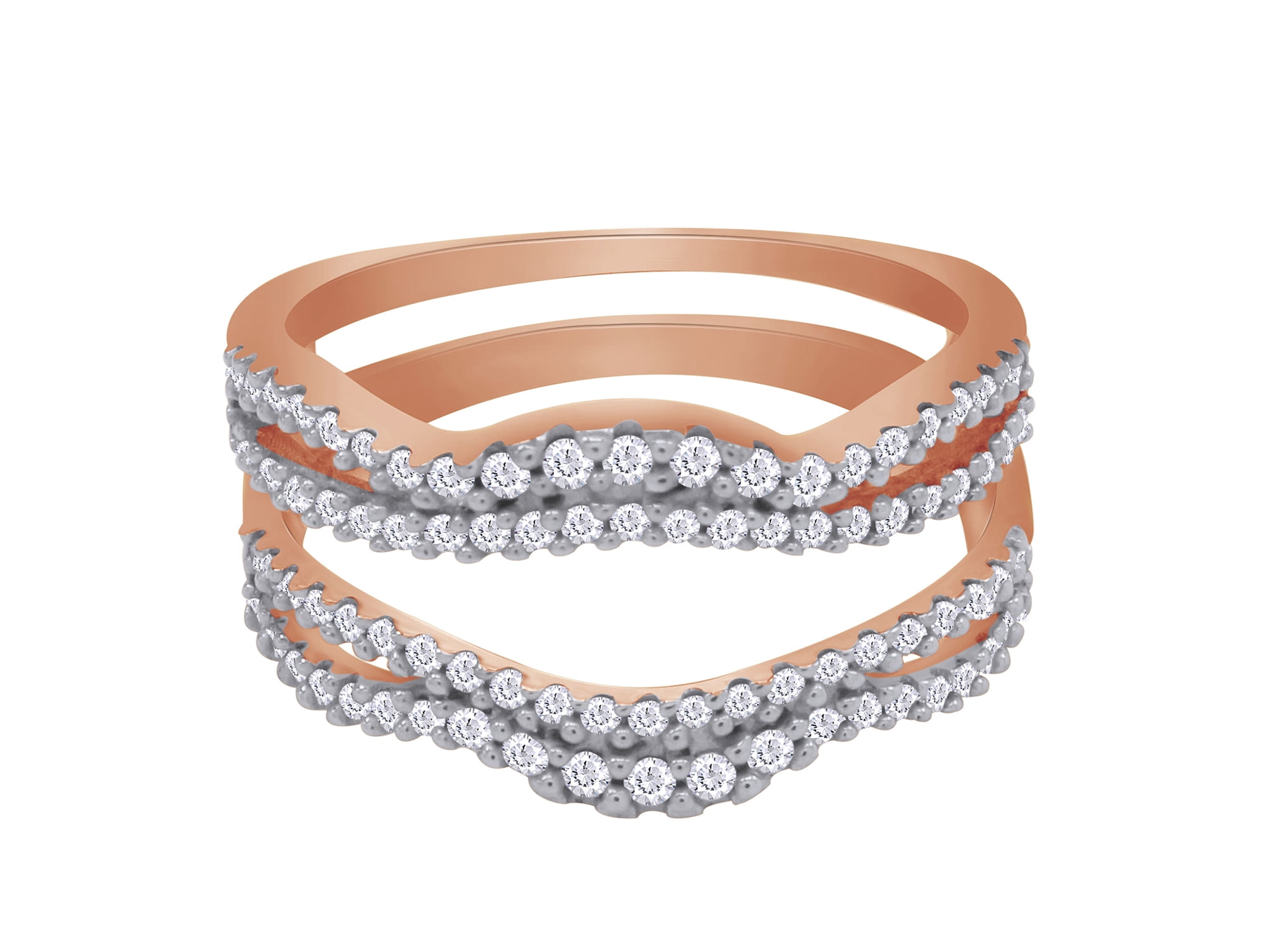 Engagement Ring Enhancer 1/4Ct Simulated Round Cut Cubic Zirconia 10K ...