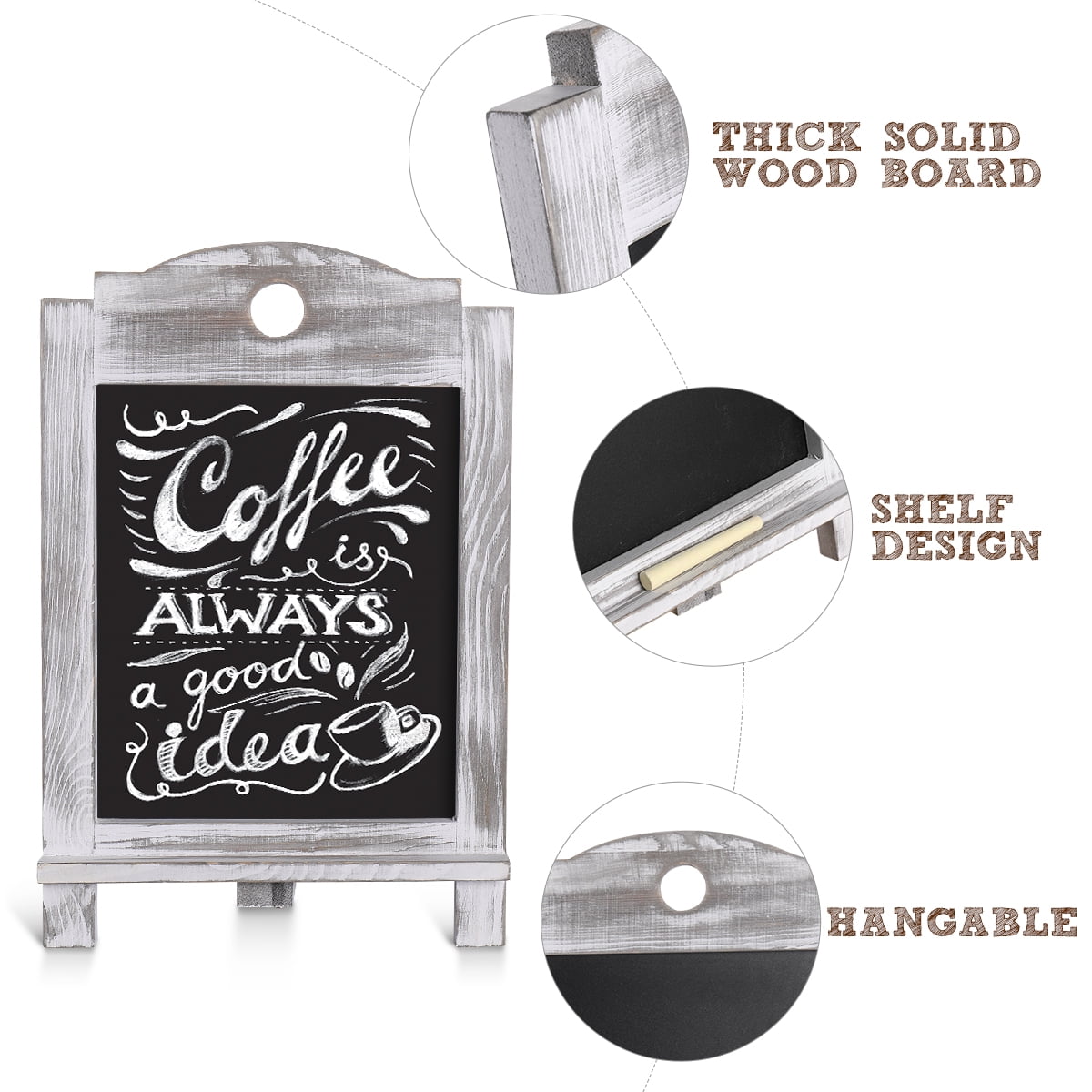 FRCOLOR Tabletop Chalkboard Rustic Wood Countertop Blackboard Desktop ...