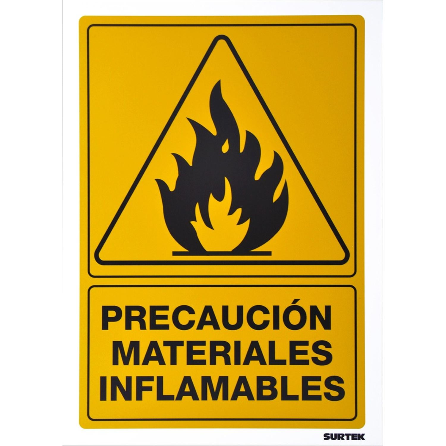 Letrero Materiales Flamables Proteccion Civil 1 Pieza Surtek SURTEK ...