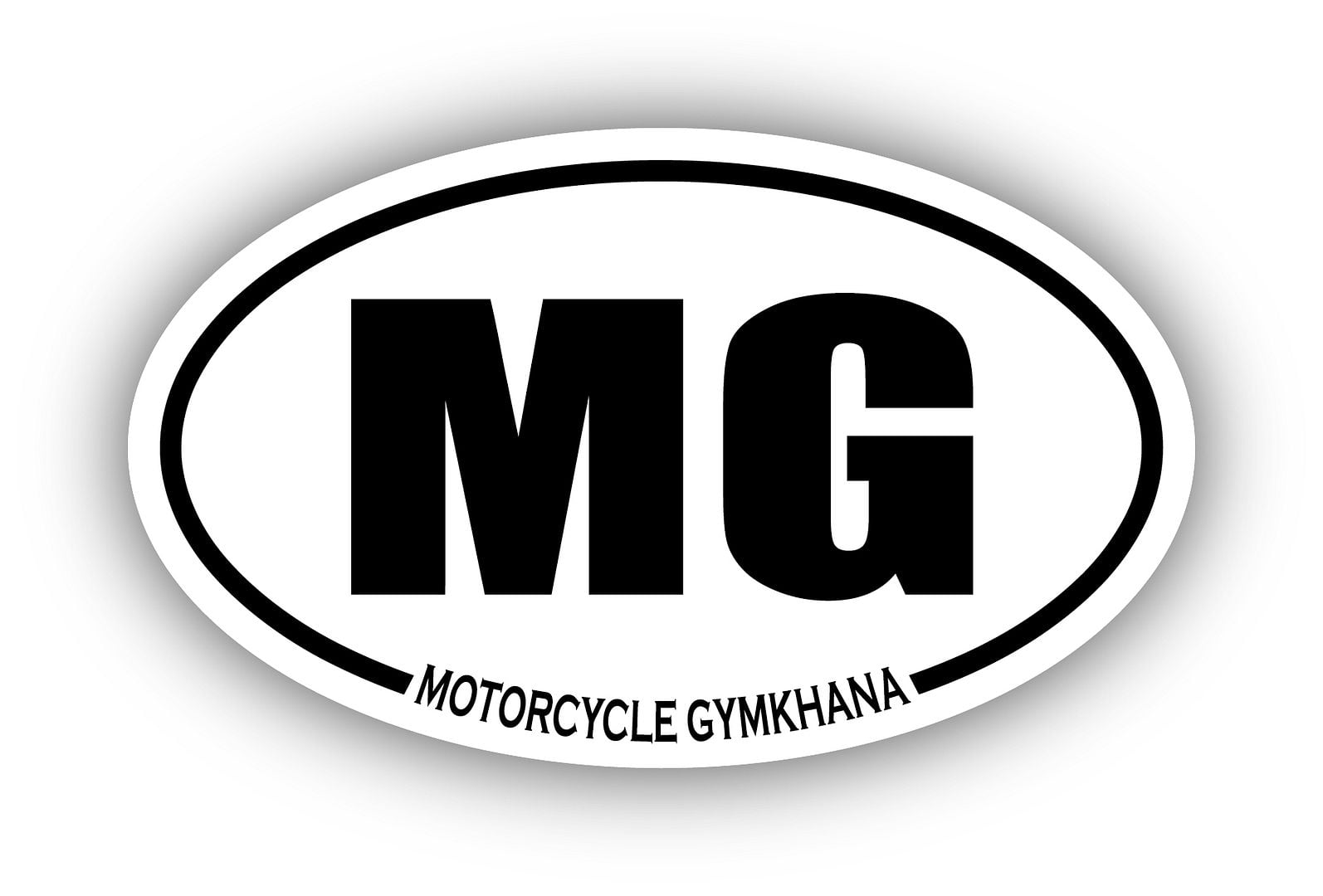 Motorcycle Gymkhana MG Oval Bumper Sticker 3M Vinyl Decal 3 in x 5 in ...