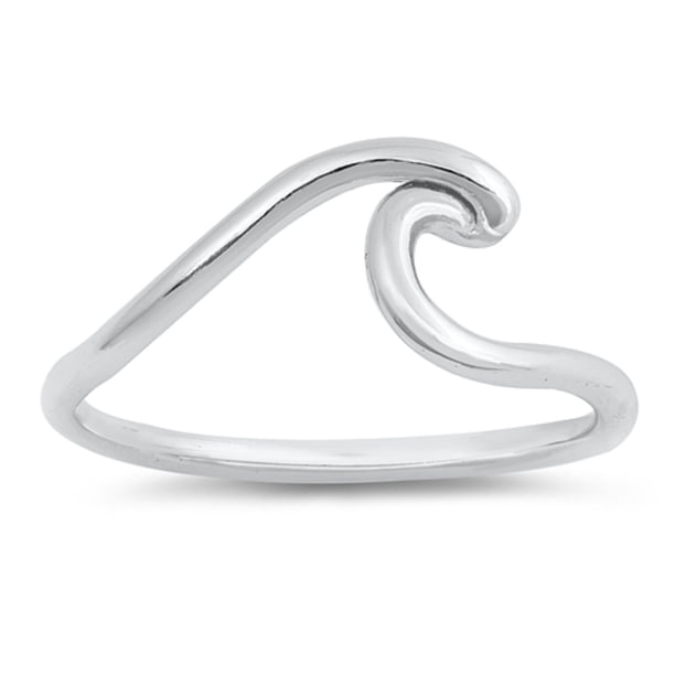 All in Stock - Sterling Silver Ocean Wave Ring Size 4 - Walmart.com ...