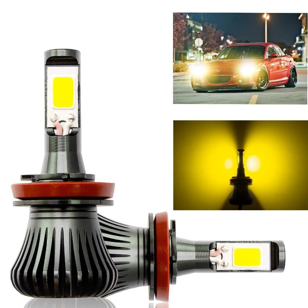 Xotic Tech 2pcs H8 H9 H11 Golden Yellow COB LED Fog Light Bulbs w ...