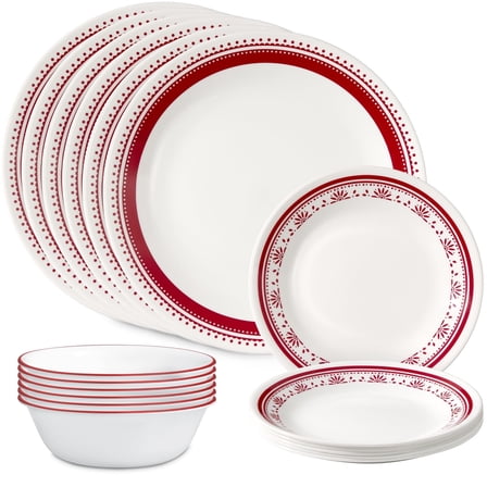 Corelle Vitrelle Wildflower 18-Piece Dinnerware Set, Service for 6 ...