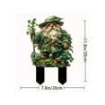 Whimsical Garden Gnome Statue with Leafy Outfit and Staff, Weather ...