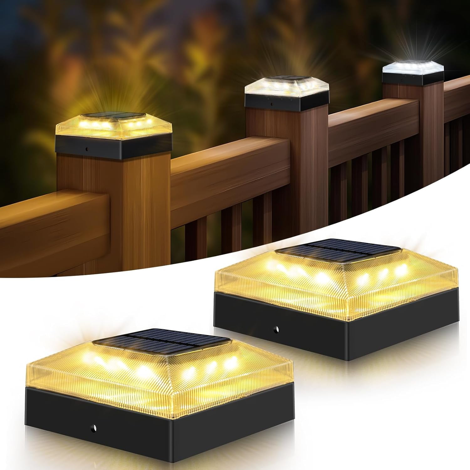 Click here for Siabc-4x4 Solar Post Caps Lights  2 Pack 3 Color M... prices