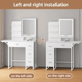 Fairy Makeup Vanity for Bedroom with LED Mirror, Lights, 4 Drawers, USB ...