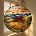 Country Landscape Barn Stained Glass Window Hanging – Rustic Decor2401 ...
